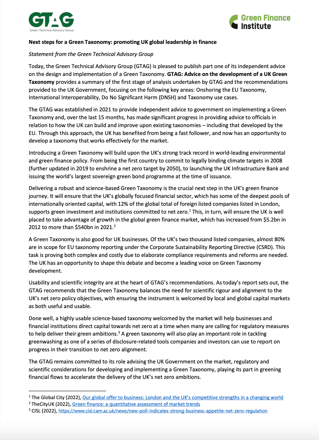 Green Finance Institute